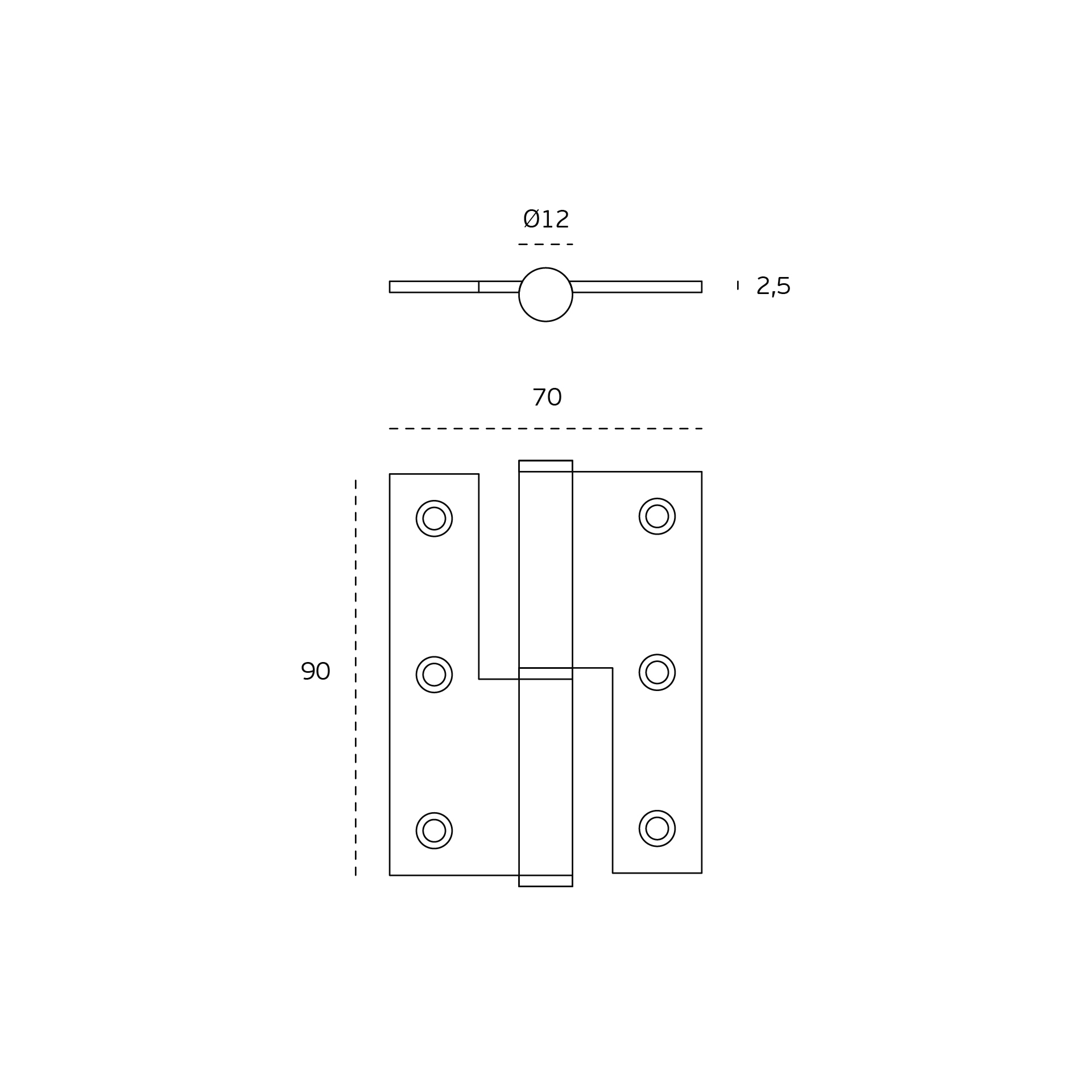 Dobradiça de uso moderado IN.05.019.90.B.CF.E.P Polido | JNF ...